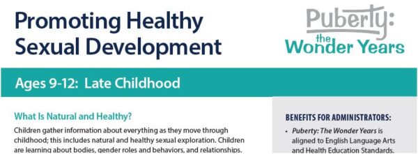 Promoting Healthy Sexual Development: Ages 9-12: Late Childhood ...